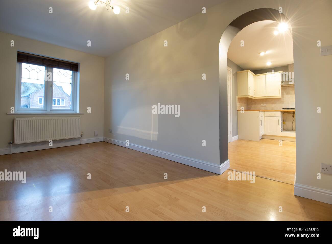 A brand new modern British home showing the dining room with newly ...