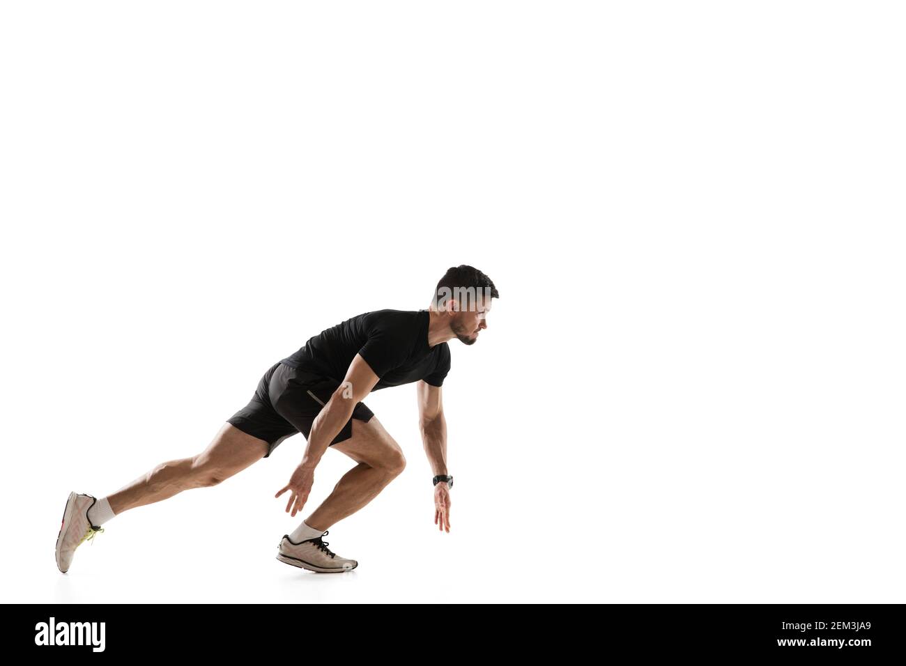 Man squats white background hi-res stock photography and images - Alamy