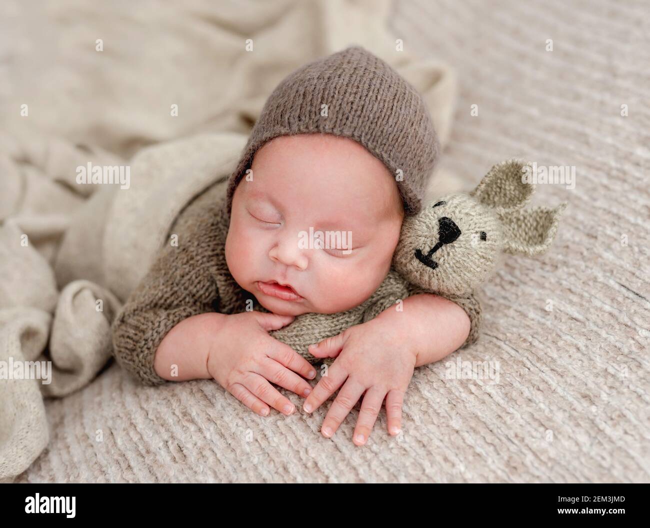 Newborn baby boy studio photoshoot Stock Photo - Alamy