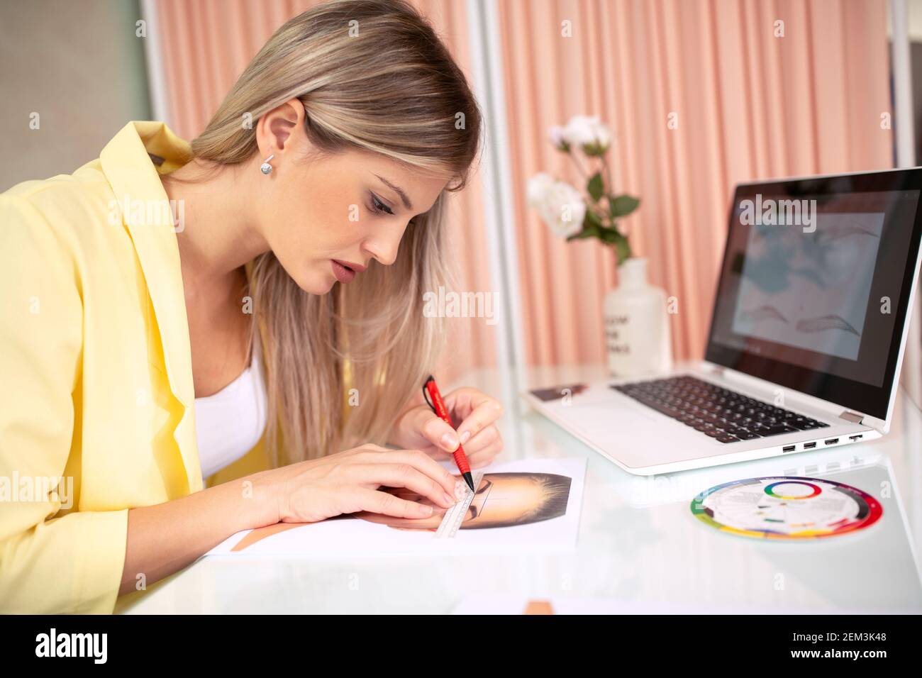 Making shape of the eyebrows using manual copy paste method Stock Photo ...