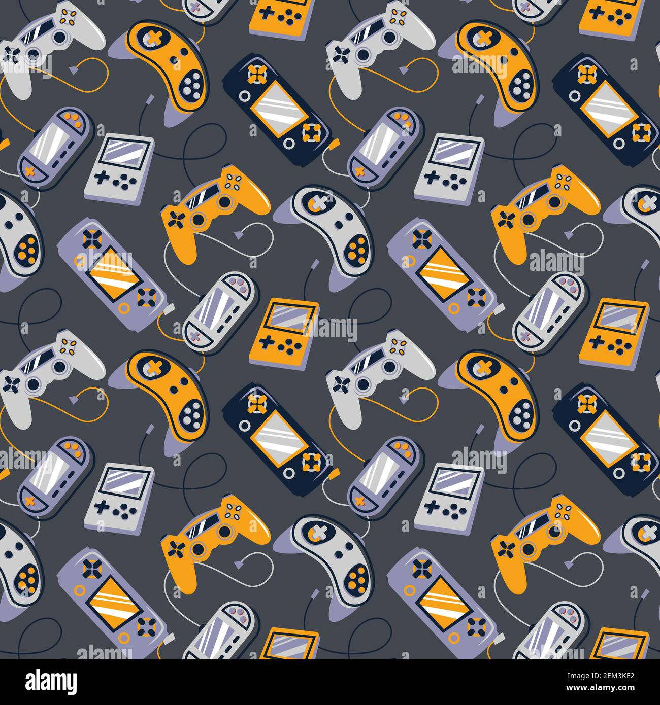 Seamless bright pattern with joysticks. Video game controller gaming ...