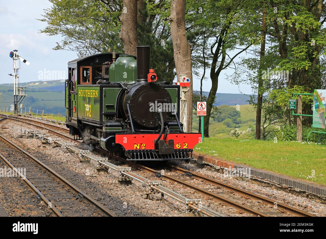 The 2-4-2 Tank locomotive of the Lynton and Barnstaple Railway at Woody ...