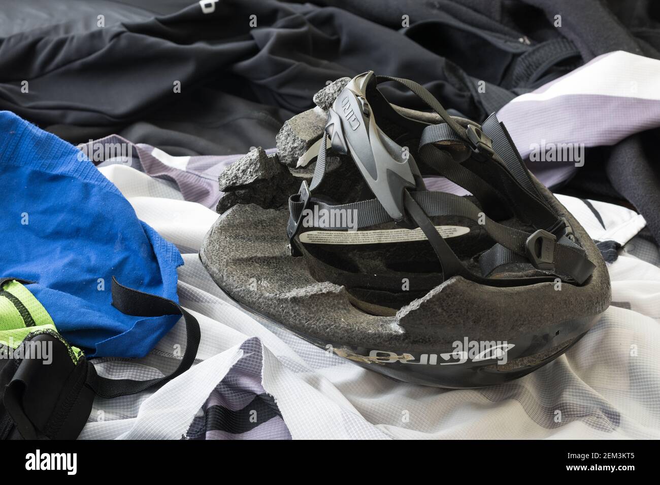 Broken cycle helmet hi-res stock photography and images - Alamy