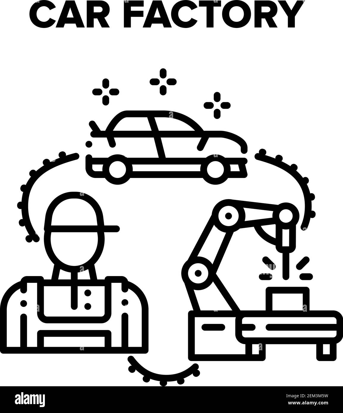 Car Factory Vector Black Illustrations Stock Vector Image & Art - Alamy