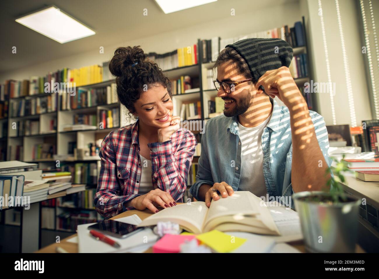 Cute Couple Studying Together