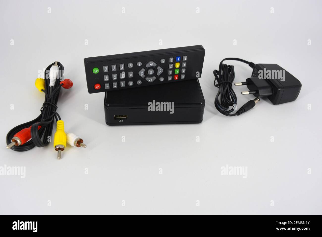 Electronics, black satellite tuner, an antenna prefix with a radio ...