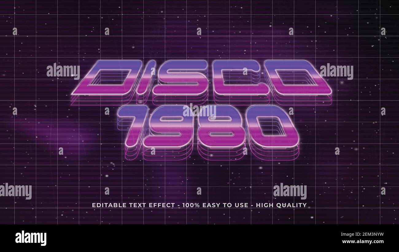 retro 80s text effect concept Stock Vector Image & Art - Alamy