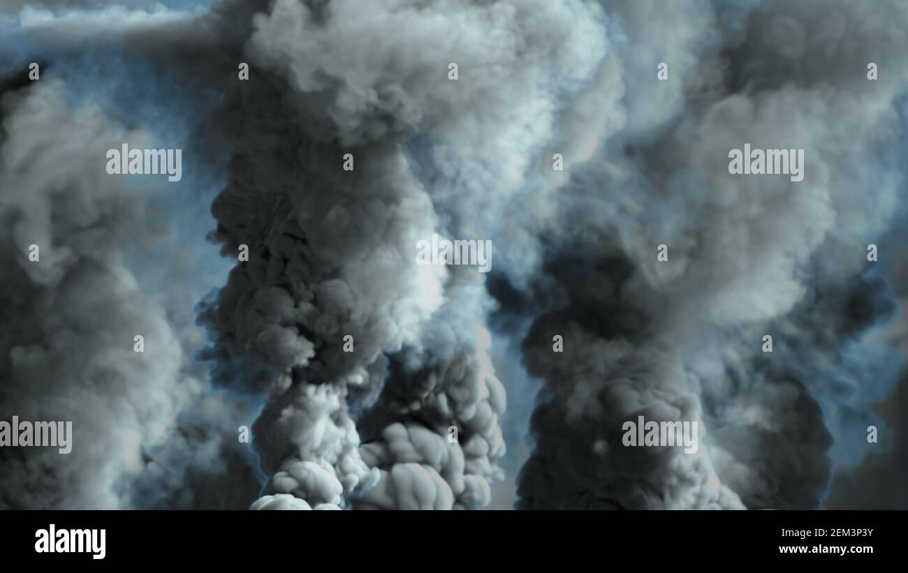 multi colored background of heavy smoke, contamination concept ...