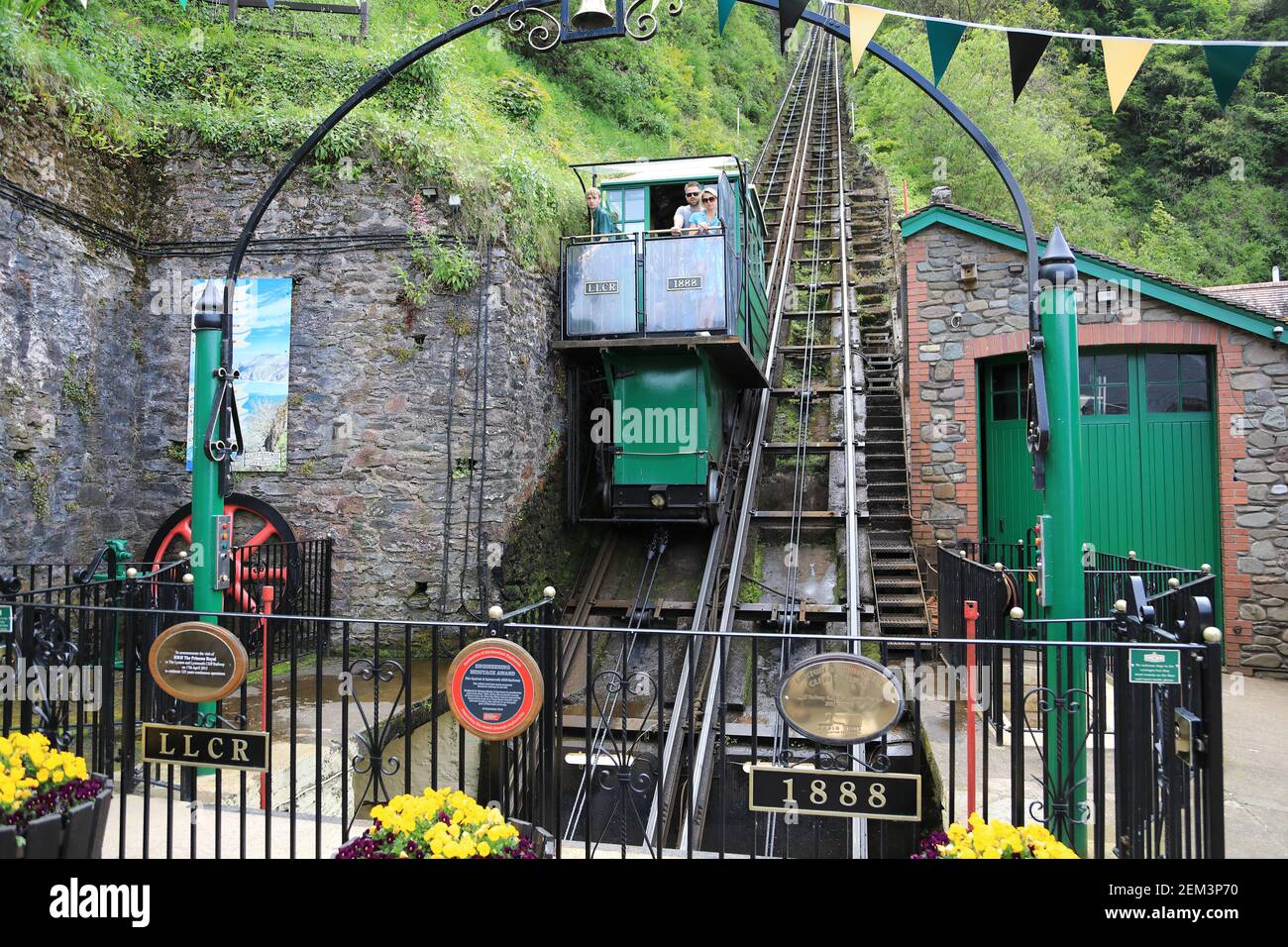 The Lynton and Lynmouth Cliff Railway joining the twin towns of Lynton ...