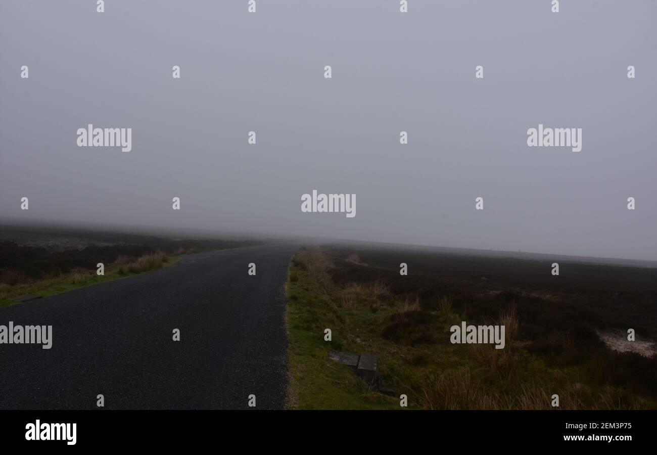 Thick fog blanketing the moors of Northern England Stock Photo - Alamy