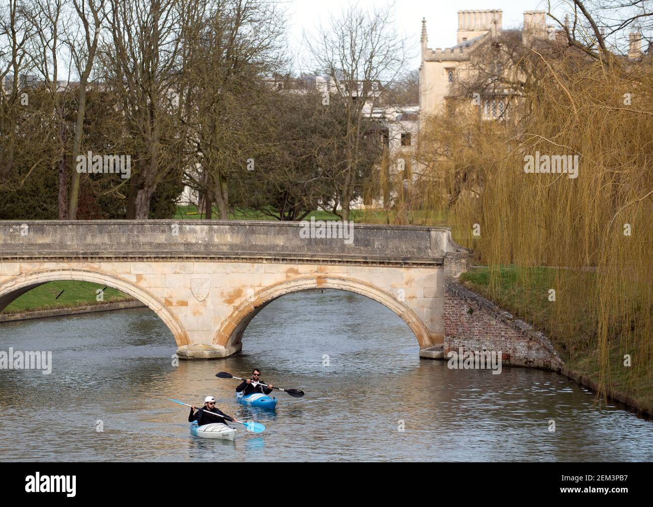 People kayak along the River Cam in Cambridge. Picture date: Wednesday ...