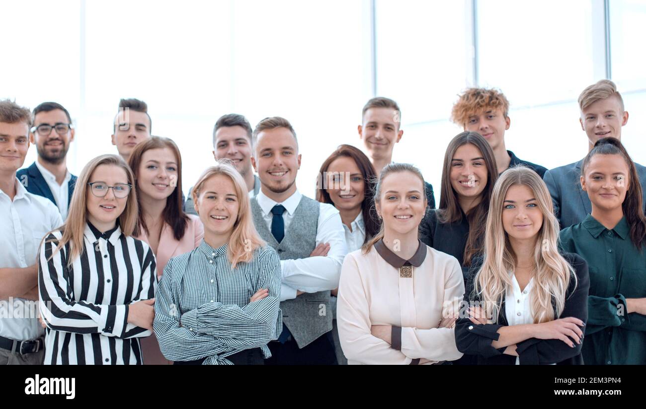large group of young people standing together Stock Photo - Alamy