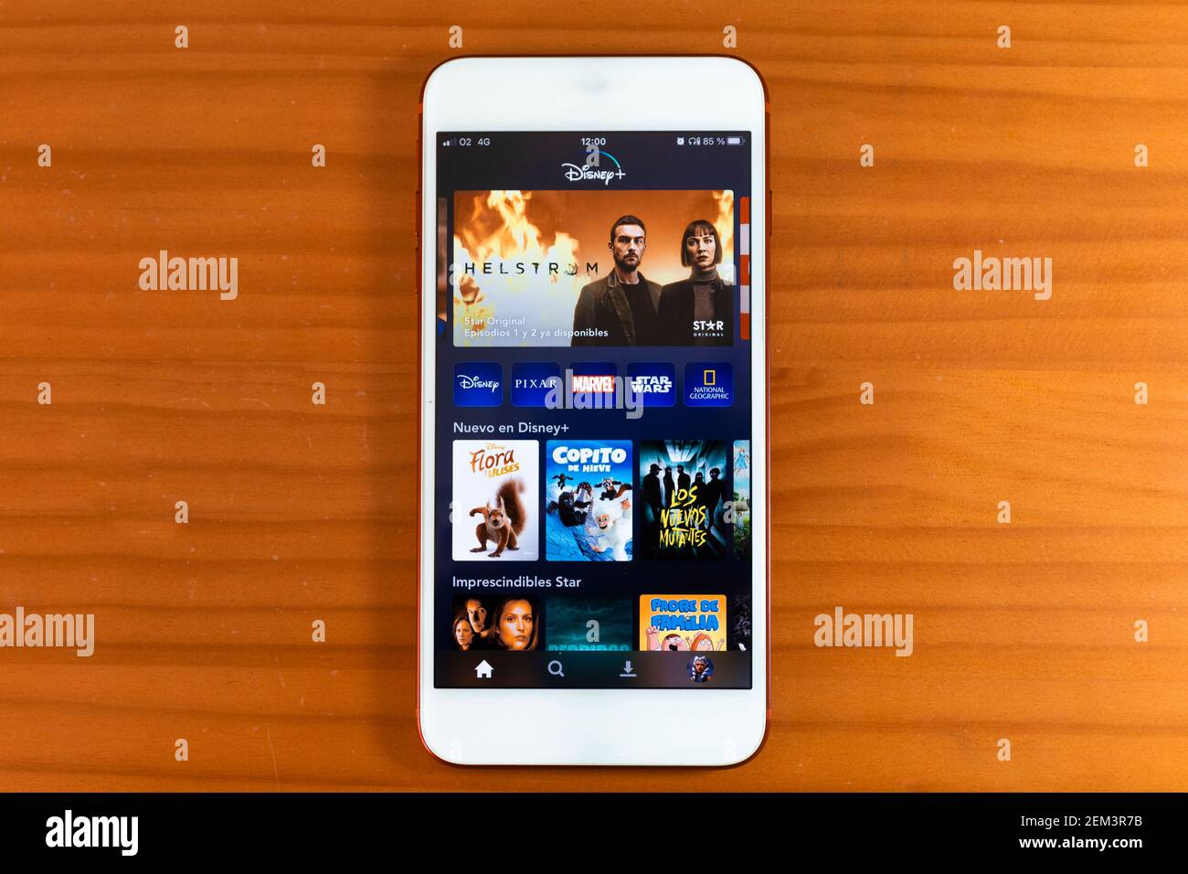 Spain, 02, 24, 2021. Main screen of the Disney + application in Spain ...