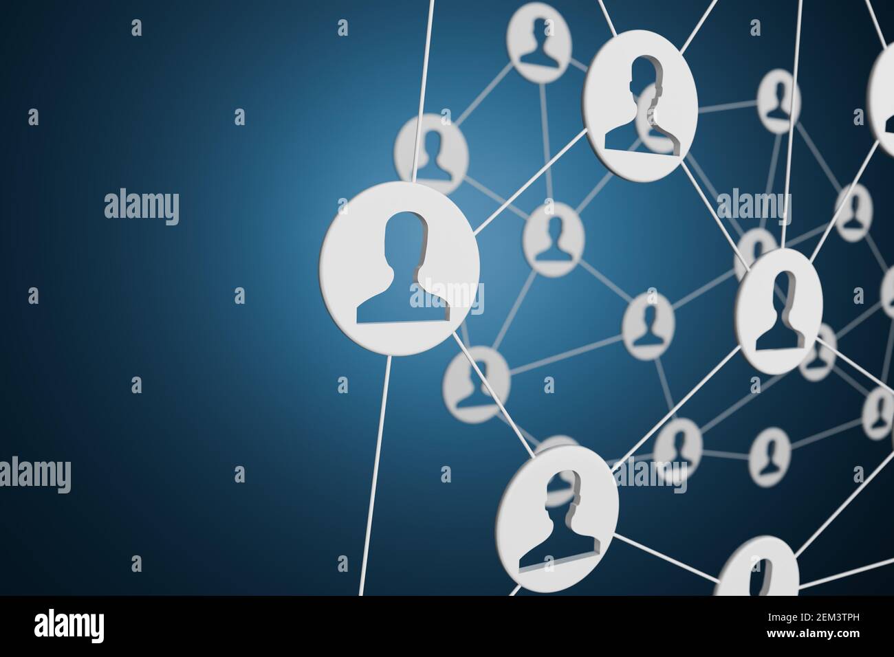 Networking concept: Mens and womens faces connected in a web Stock ...