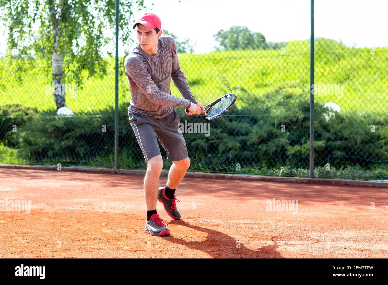 Tennis stroke man backhand hi-res stock photography and images - Alamy