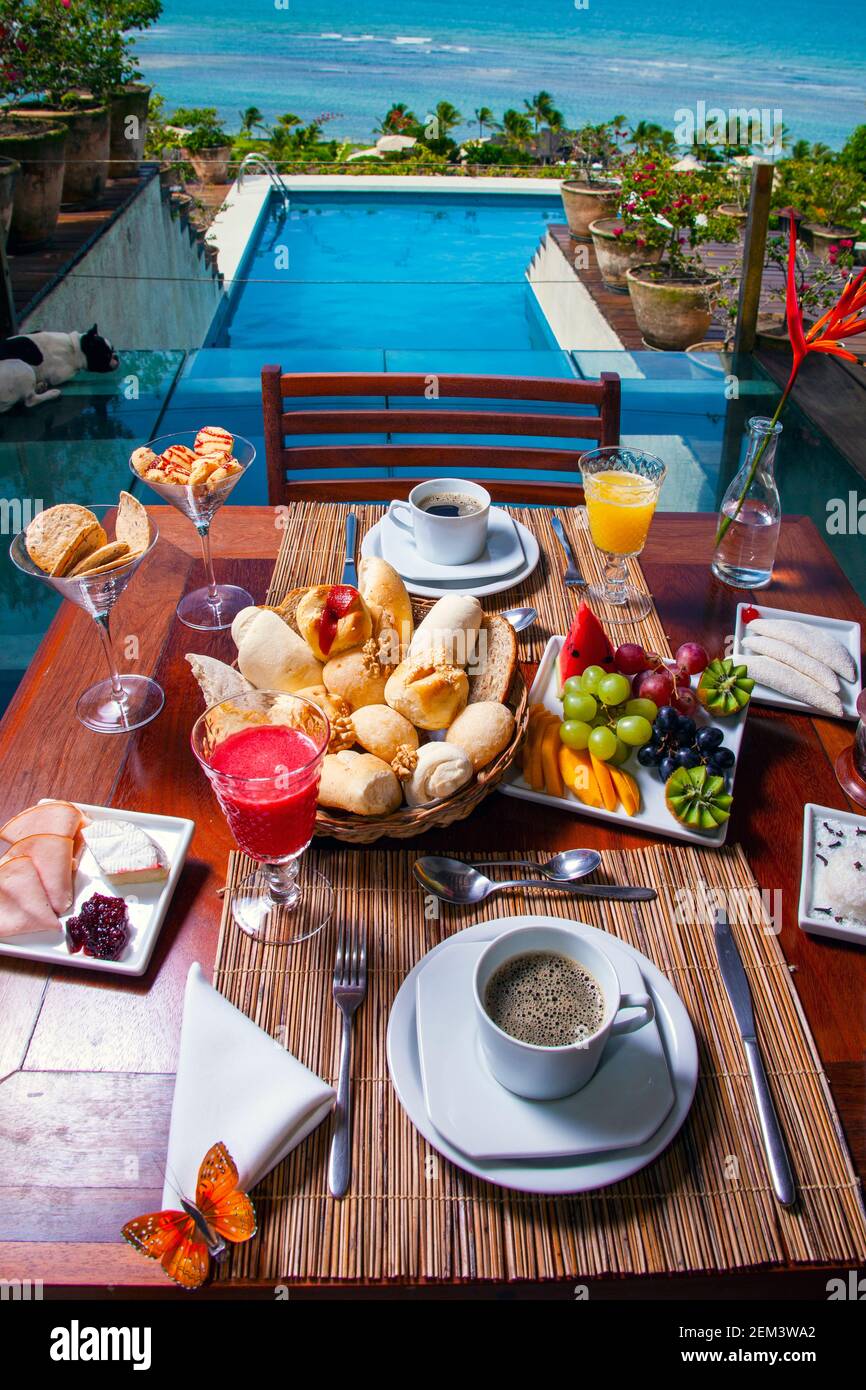 Breakfast in a hotel in northeastern Brazil Stock Photo - Alamy