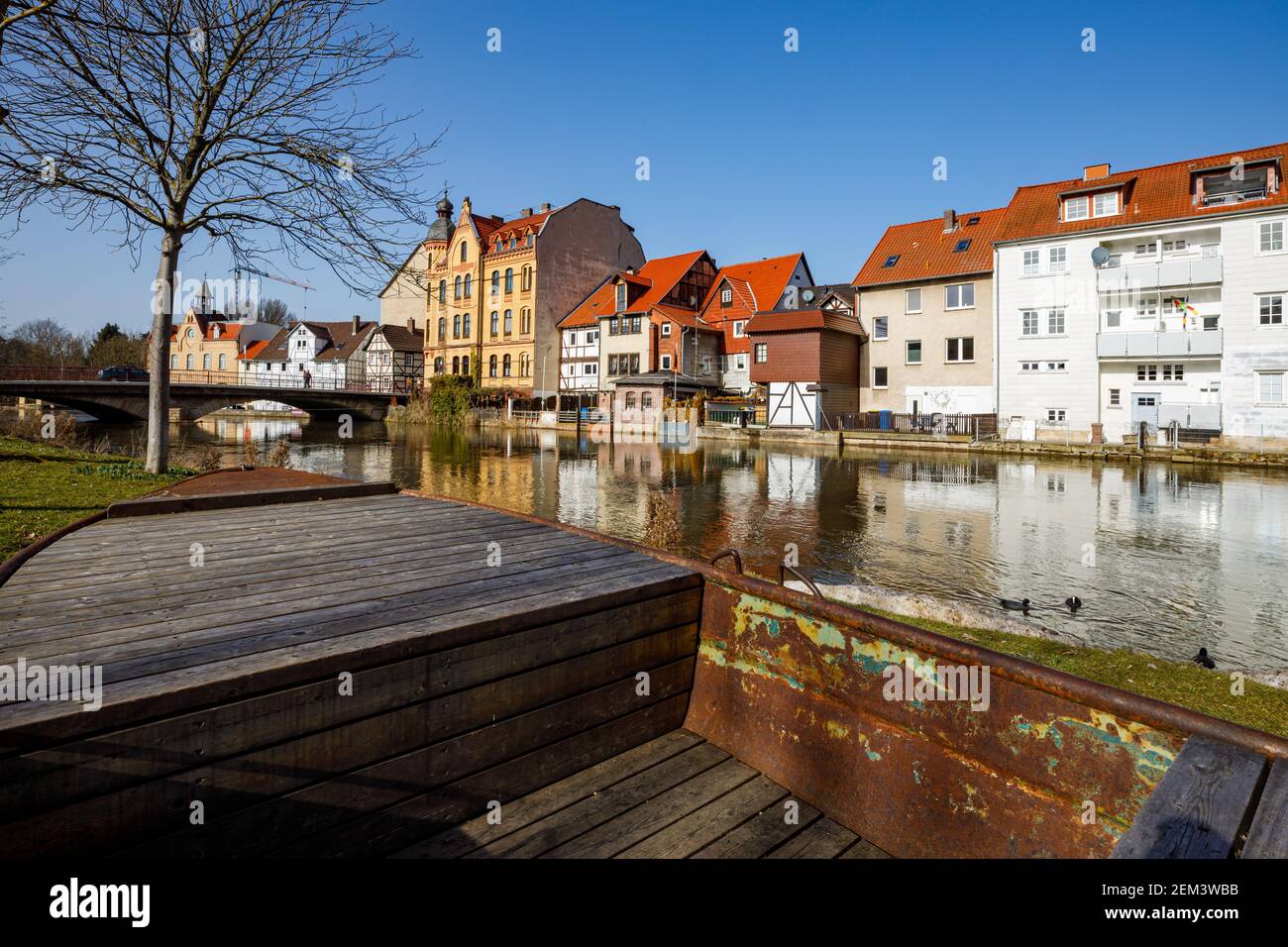 The city of Eschwege with the Werra River in Hesse Germany Stock Photo ...