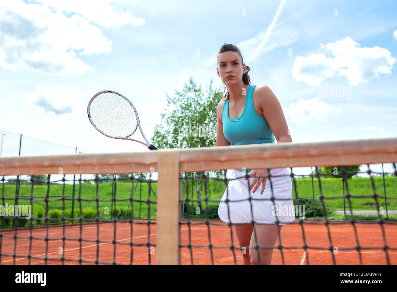 Practicing of net technique and positioning in tennis Stock Photo - Alamy