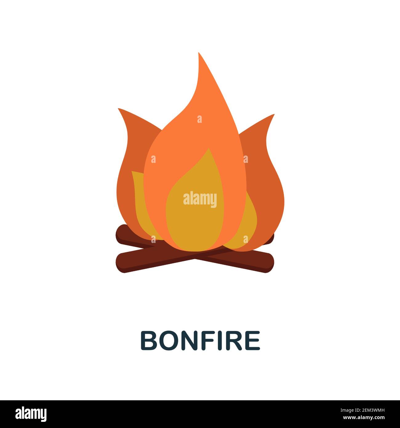 Bonfire flat icon. Color simple element from wild west collection ...