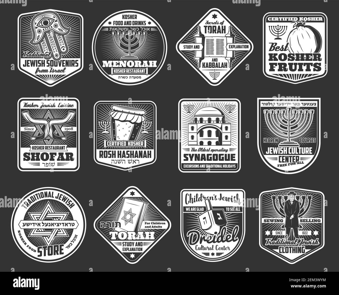 Synagogue menorah rabbi Stock Vector Images - Alamy