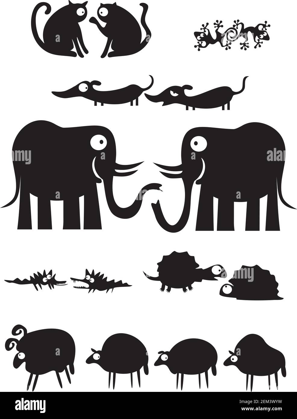 Funny pair of animals. Vector illustration Stock Vector Image & Art - Alamy