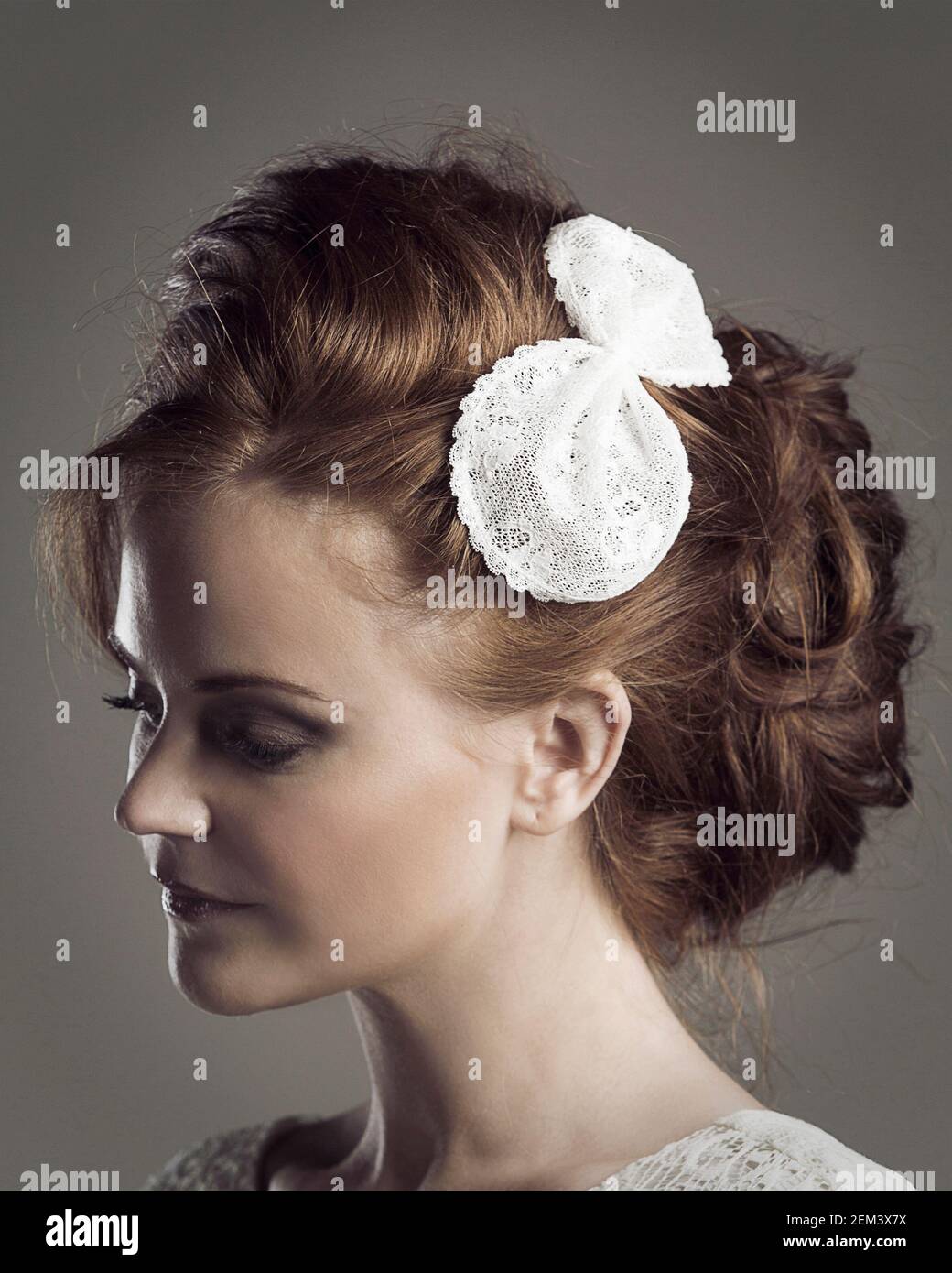 Lace Wedding veil Stock Photo - Alamy