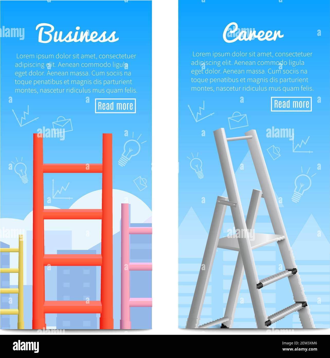 Career ladder business job promotion metaphor 2 realistic vertical ...