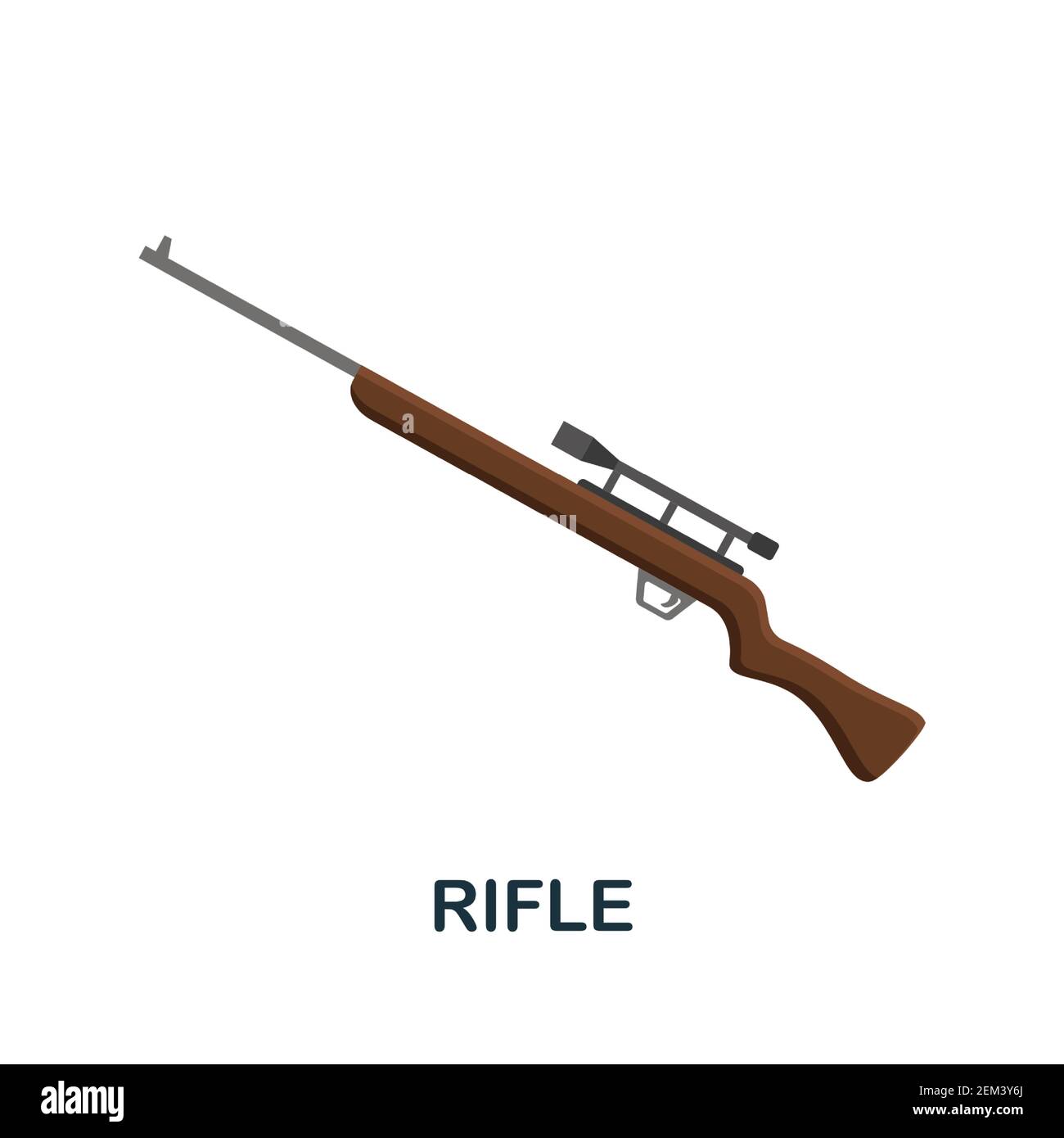 Rifle flat icon. Color simple element from wild west collection ...