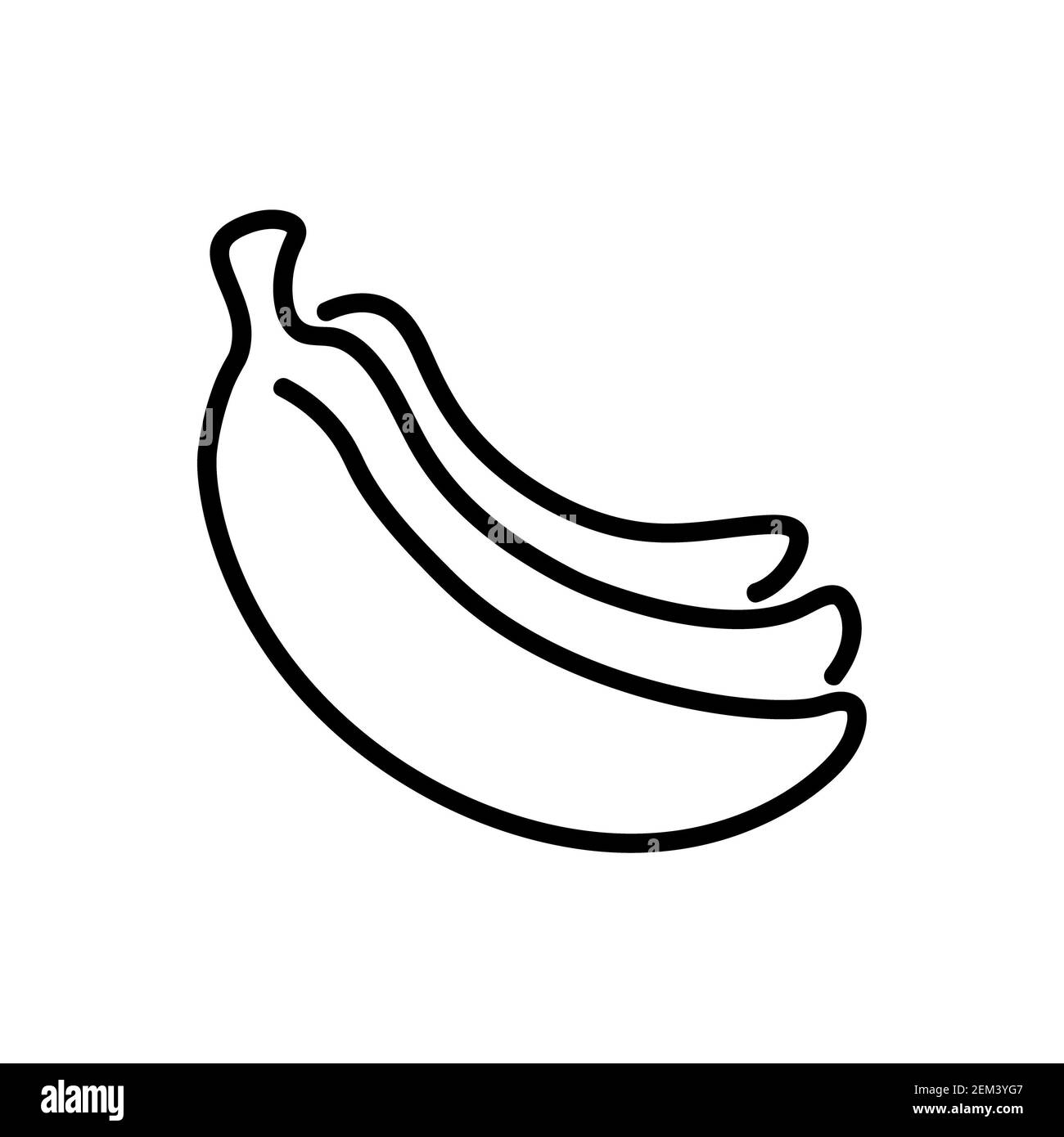 Banana flat icon. Pictogram for web. Line stroke. Isolated on white ...