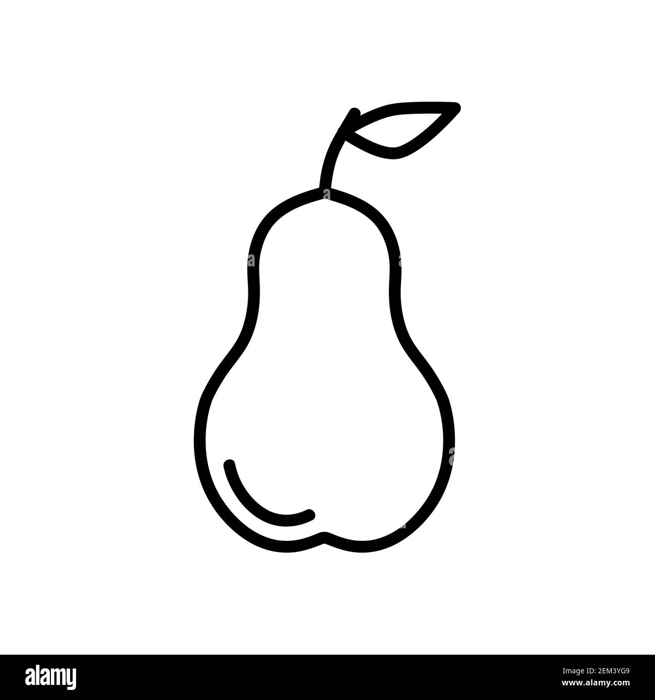 Pear flat icon. Pictogram for web. Line stroke. Isolated on white ...