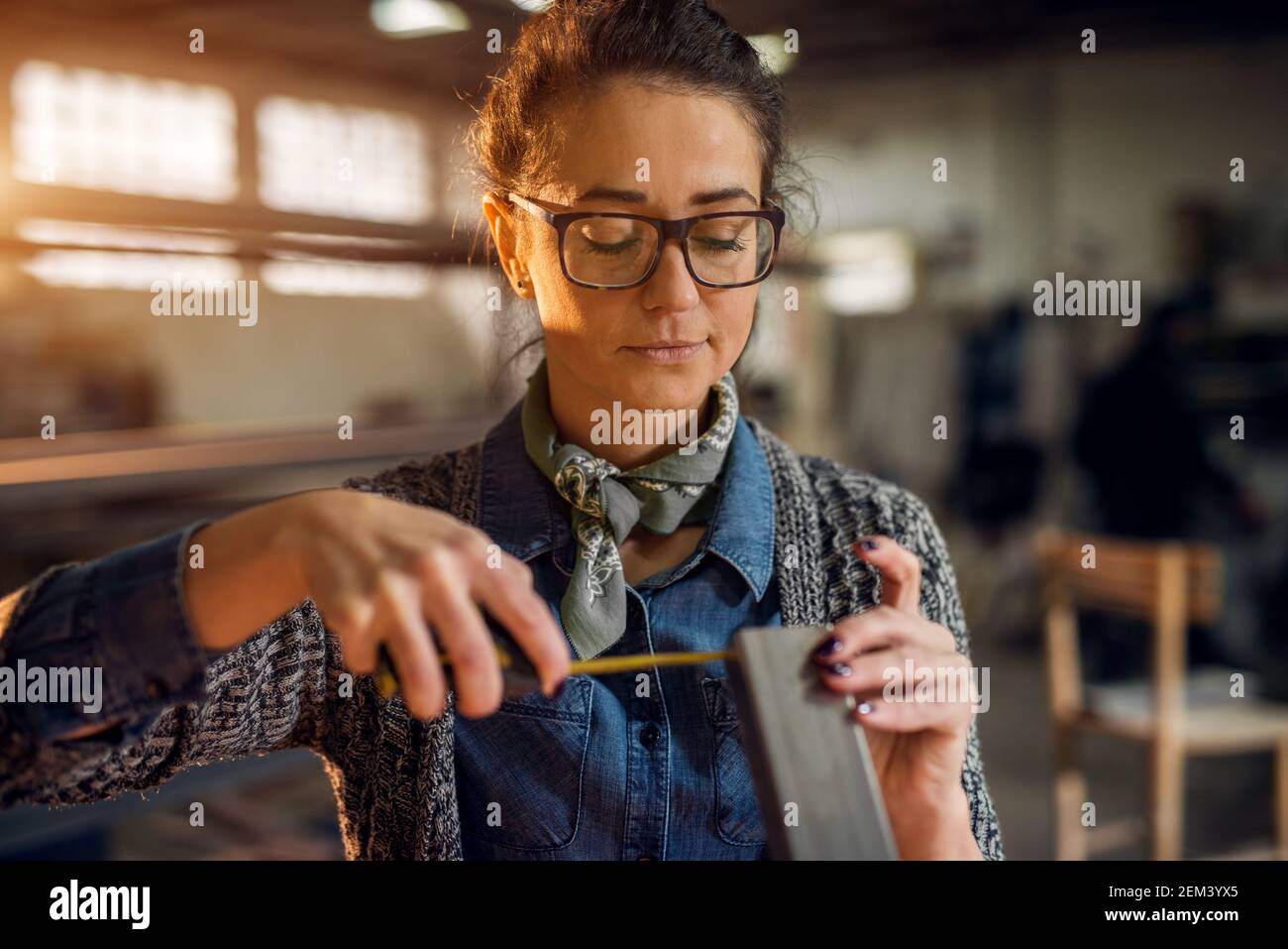 Close up view of hardworking focused professional motivated business ...