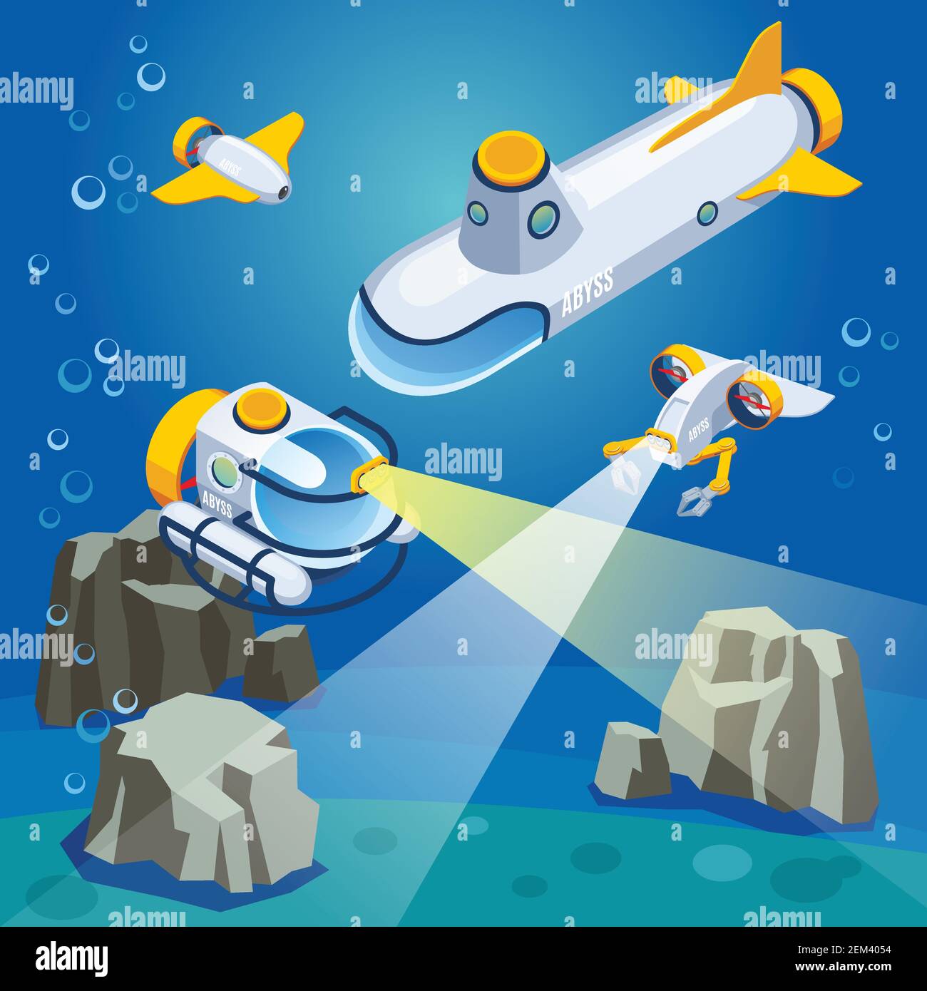 Underwater vehicles including unmanned equipment and submarine ...