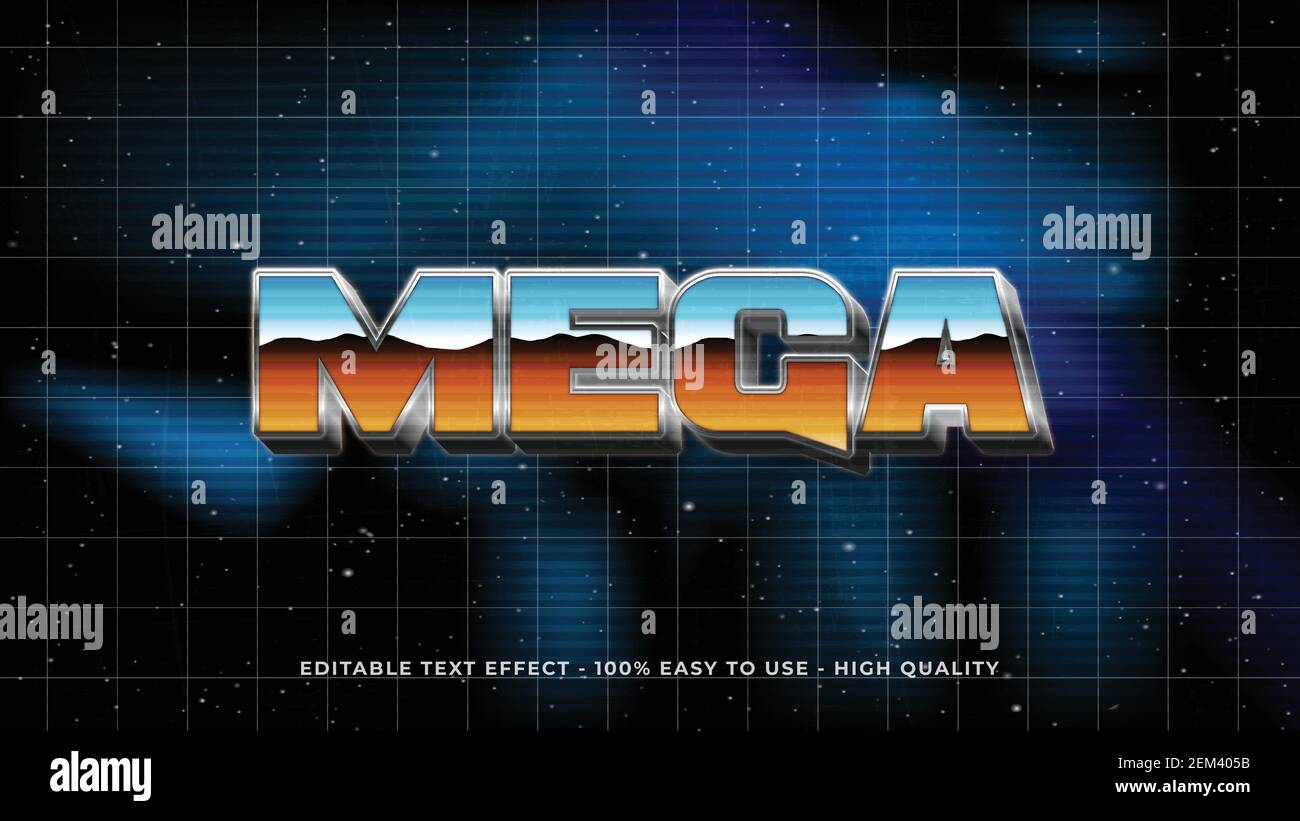 retro 80s text effect concept Stock Vector Image & Art - Alamy