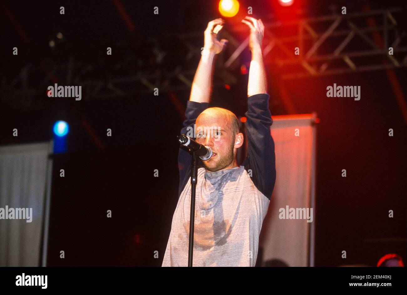 Moby performing at the Homelands festival 2000, Winchester, Hampshire ...