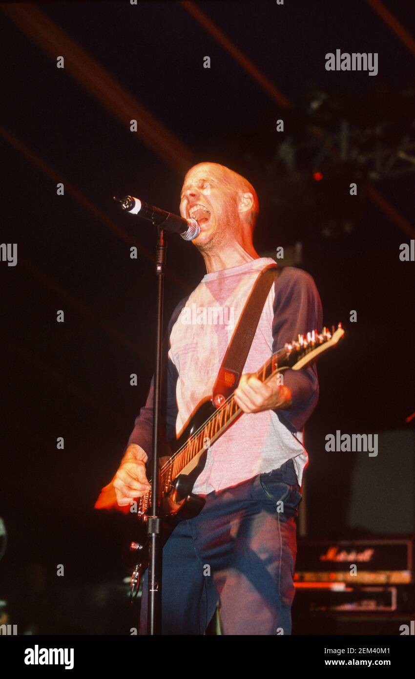 Moby performing at the Homelands festival 2000, Winchester, Hampshire ...