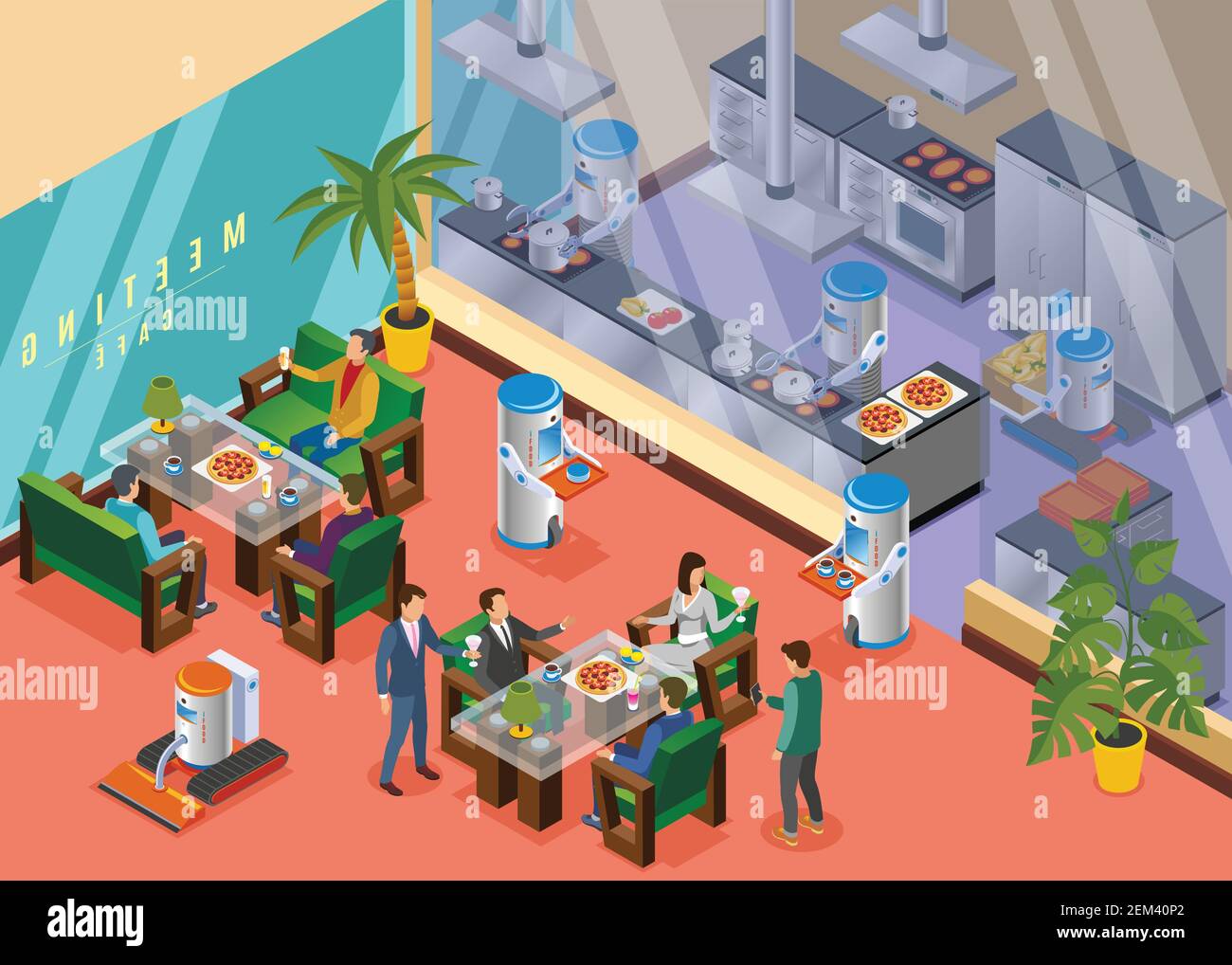 Service robots restaurant hi-res stock photography and images - Alamy