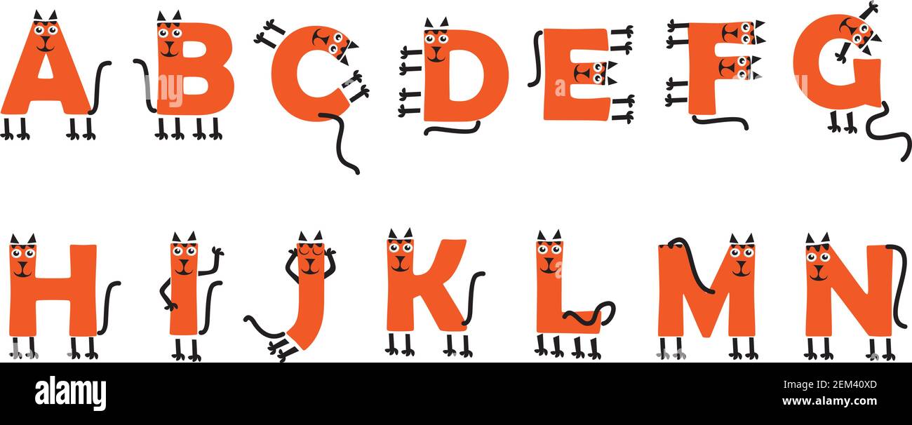 Funny Crazy Alphabet Vector illustration Stock Vector Image & Art - Alamy