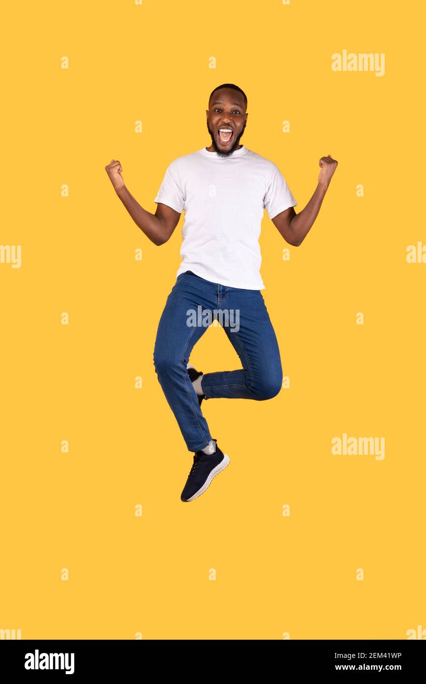 Man jumping joy victory success hi-res stock photography and images - Alamy