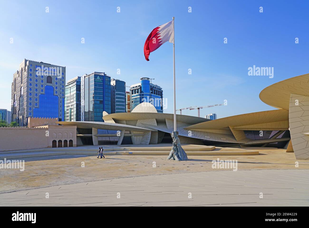 DOHA, QATAR -12 DEC 2019- View of the new National Museum of Qatar ...