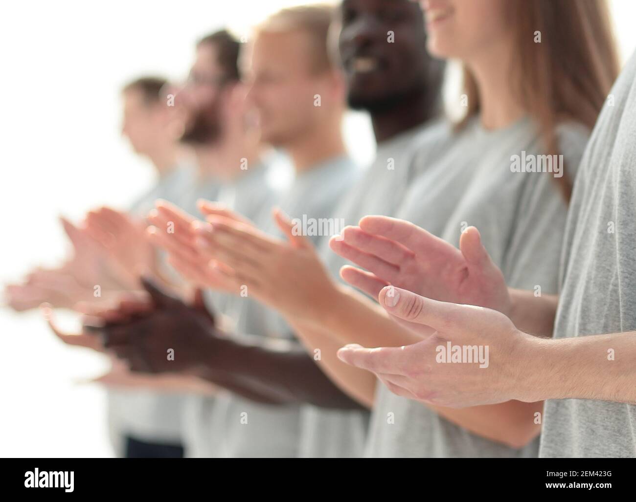 project Manager and working group showing gesture of their success ...