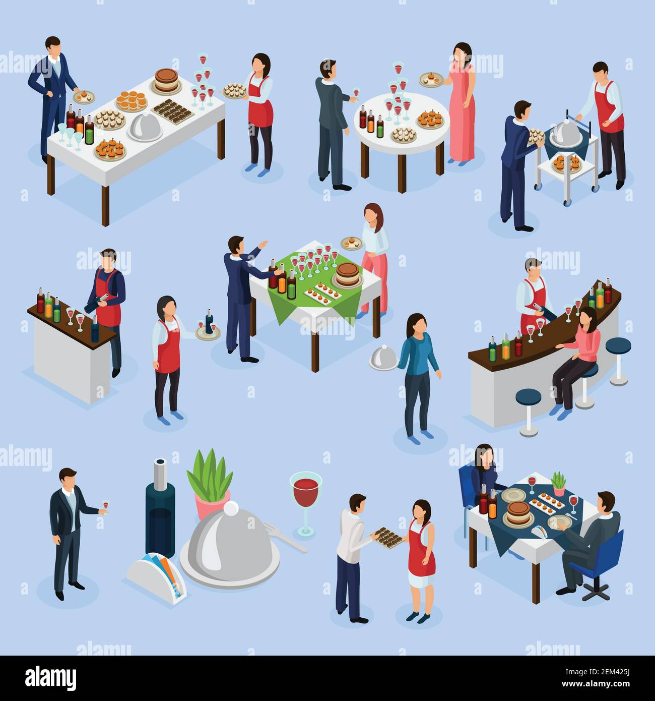 Wedding guests and service Stock Vector Images - Alamy