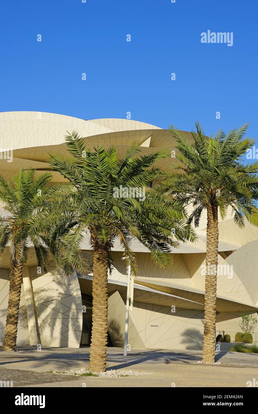 DOHA, QATAR -12 DEC 2019- View of the new National Museum of Qatar ...