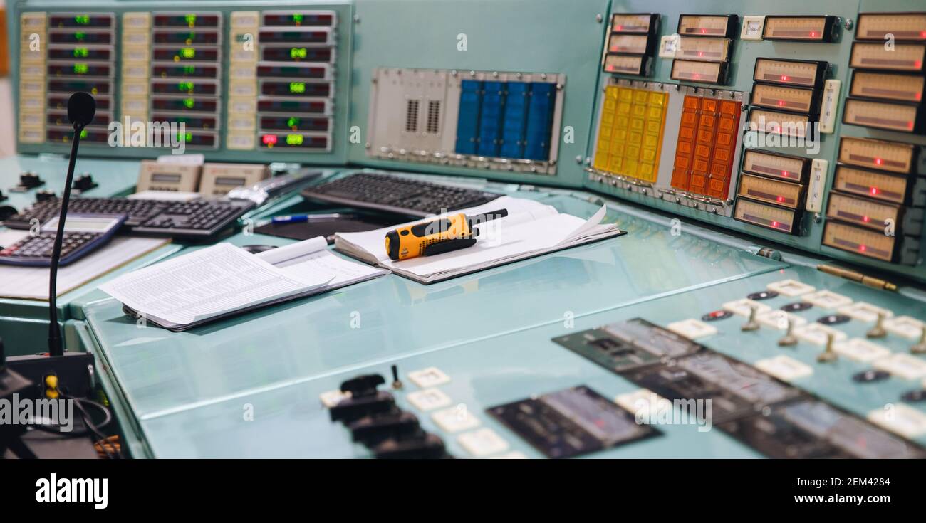 Engineering panel with buttons and switching automatic control of ...