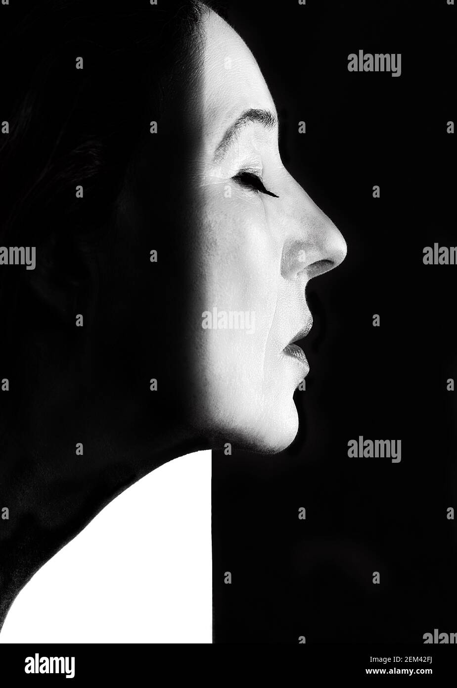 Black woman profile shadow hi-res stock photography and images - Alamy
