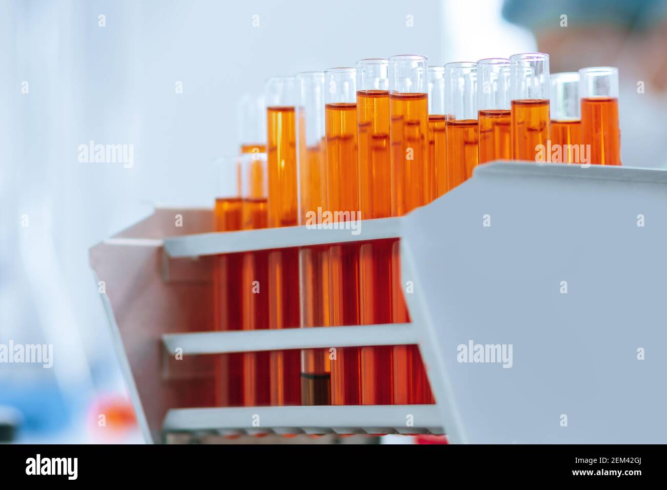 close up. tubes with test results on the lab table Stock Photo - Alamy