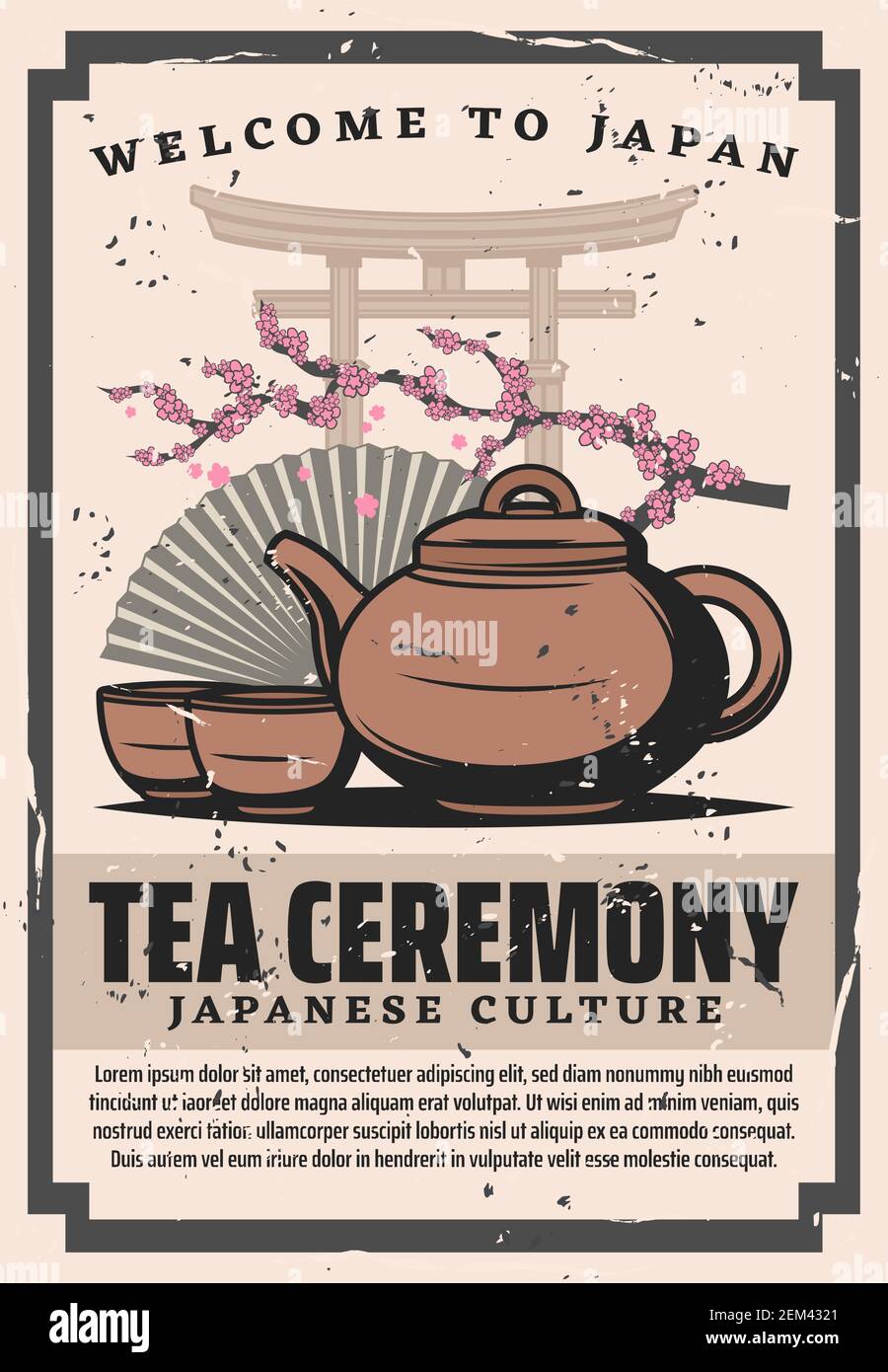 Tea ceremony cups and pot of Japanese green powdered tea matcha with ...