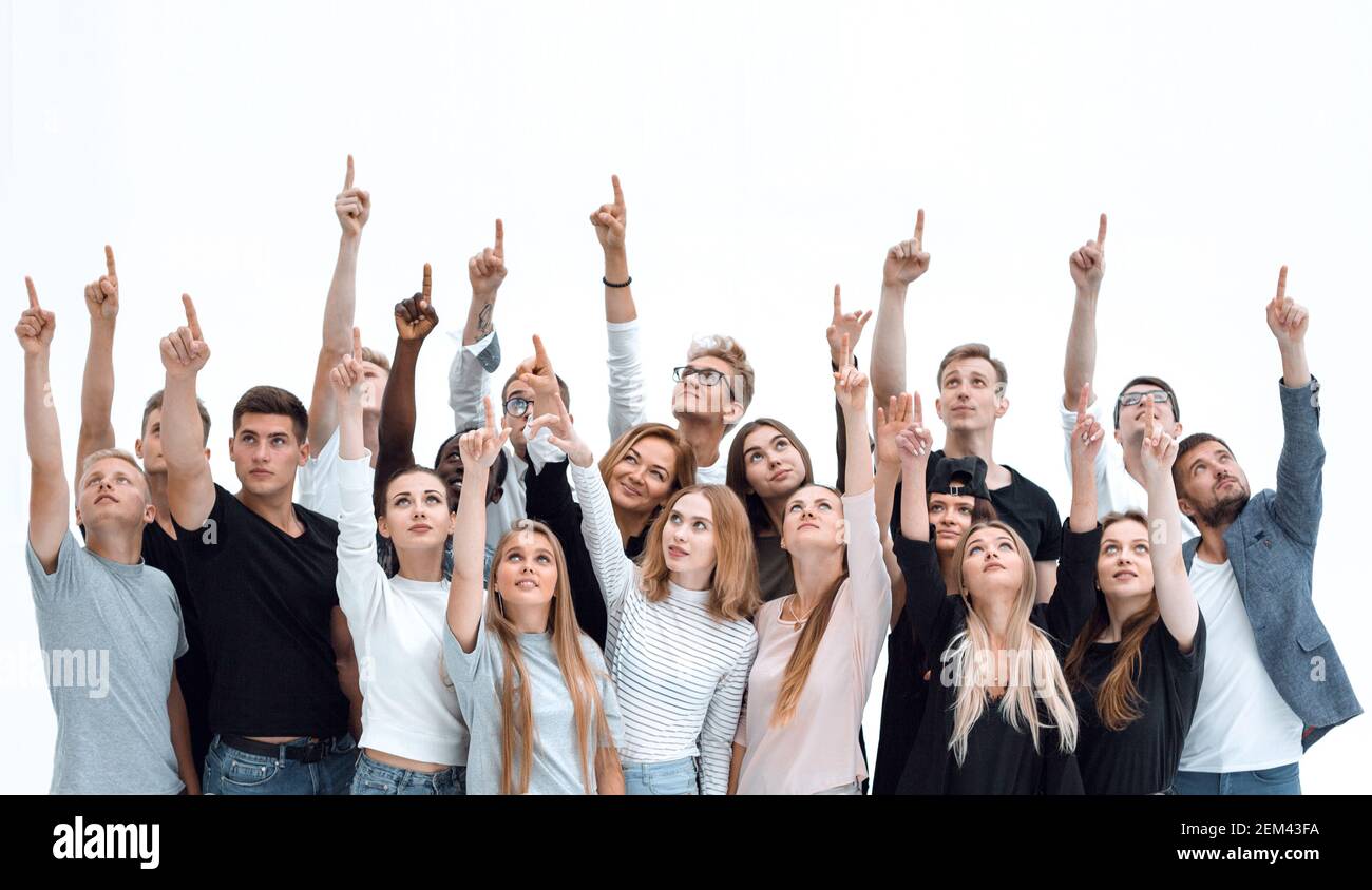large group of young people pointing up Stock Photo - Alamy large group of young people pointing up Stock Photo - Alamy