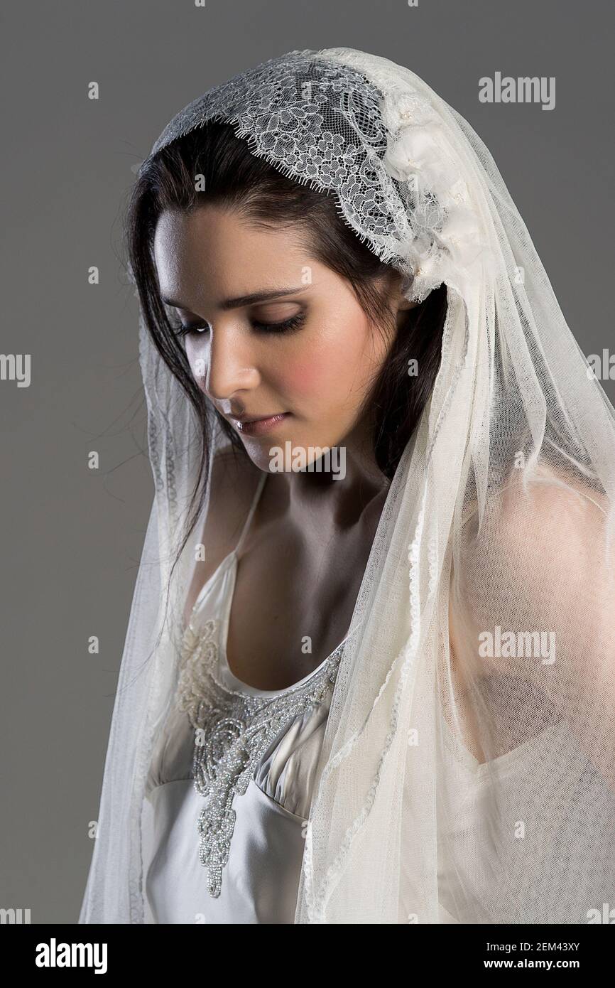 Lace Wedding veil Stock Photo - Alamy