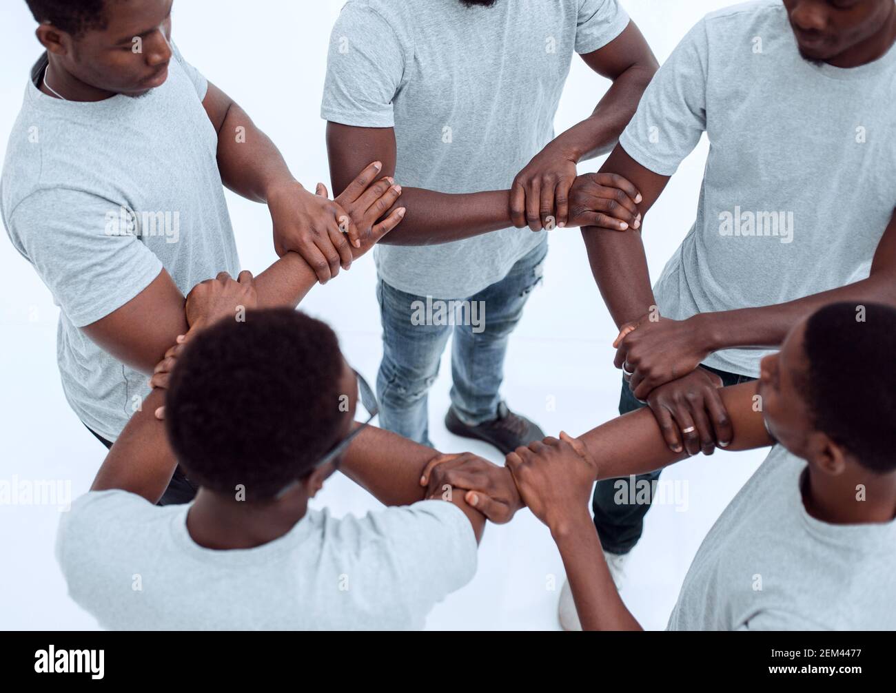 group of diverse guys standing in a circle . isolated on white Stock ...