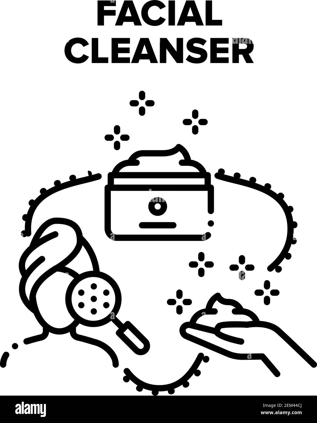 Facial Cleanser Vector Black Illustrations Stock Vector Image & Art - Alamy